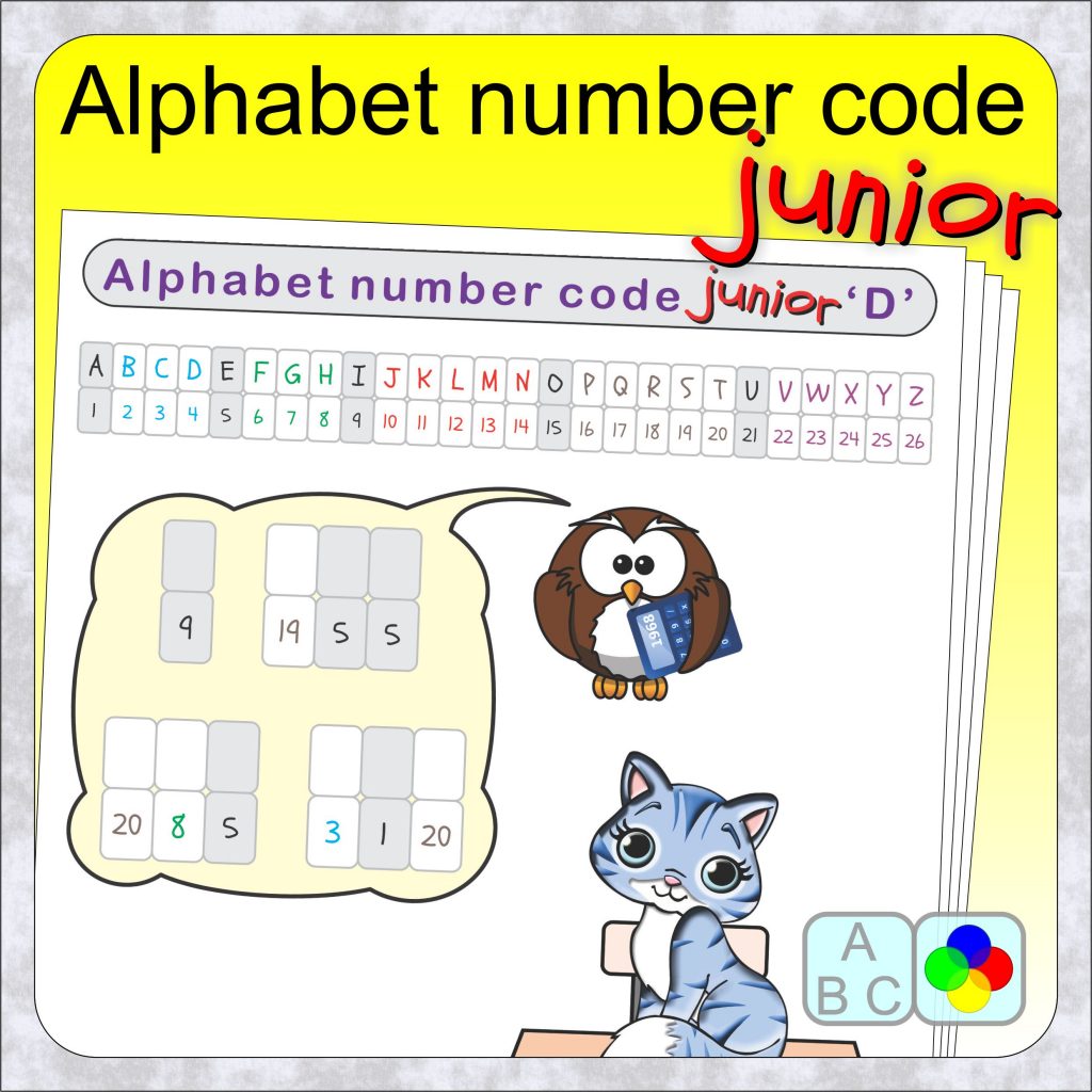 10 fun Alphabet number code junior worksheets to download