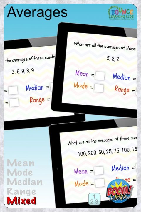 Averages | practice calculating the Mean Median Mode & Range