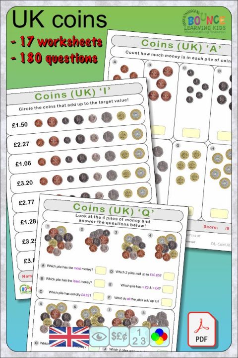 Have fun counting UK coins printable & BOOM Learning