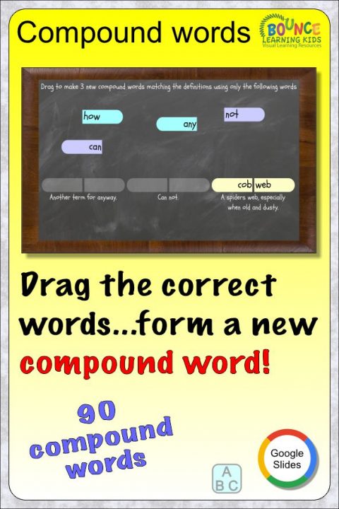 Fun Compound words worksheets, BOOM cards & GOOGLE slides.