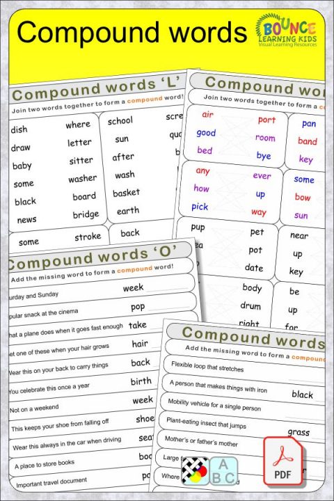 Fun Compound words worksheets, BOOM cards & GOOGLE slides.