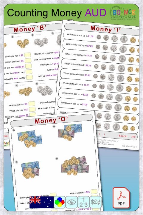 17 great counting Australian money worksheets for download