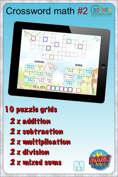 Fun and engaging Crossword Math 2 - crosswords with a twist!