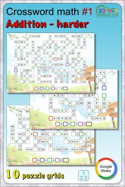 Crossword Math - crosswords with numbers and sums