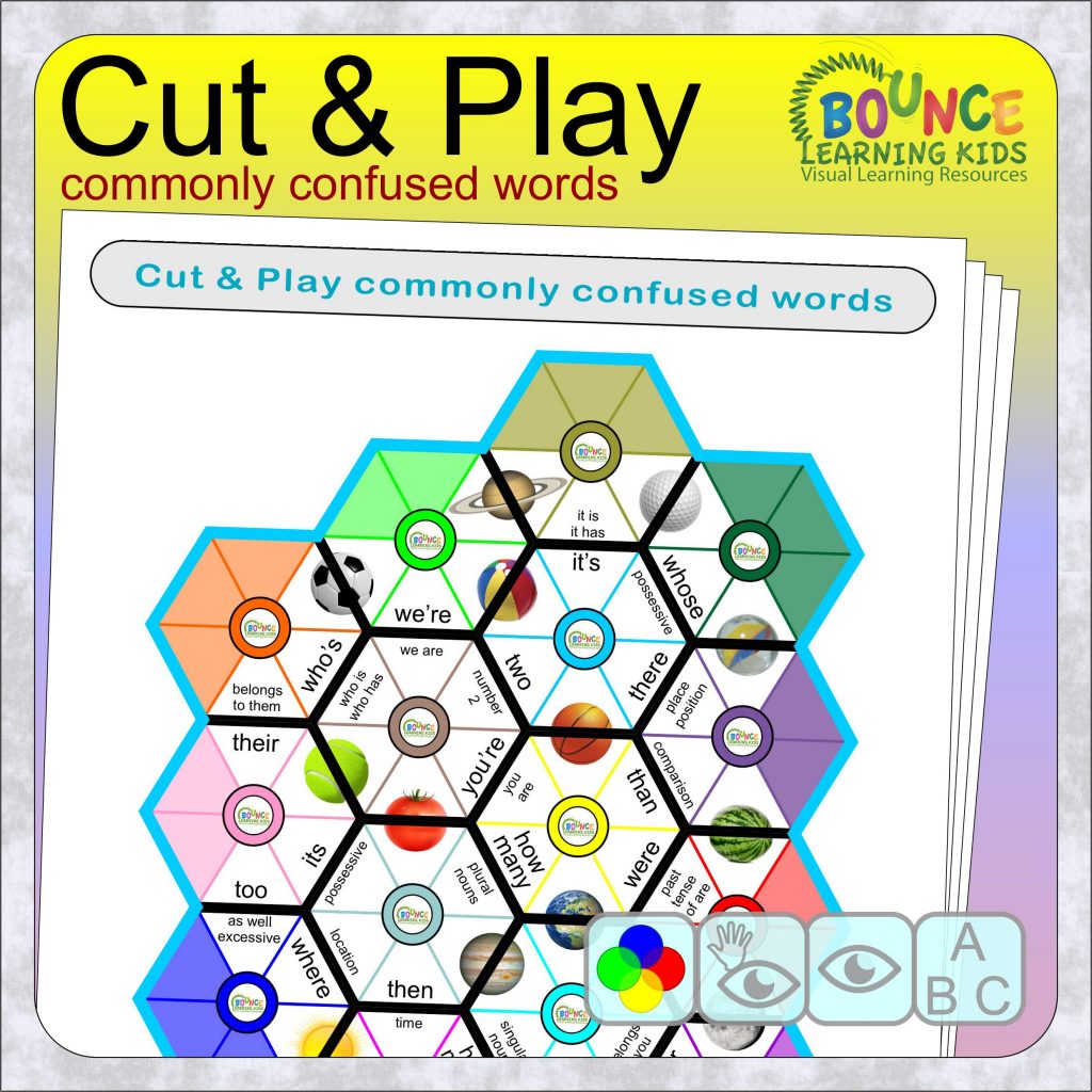 Fun Cut and play words worksheets with 19 words