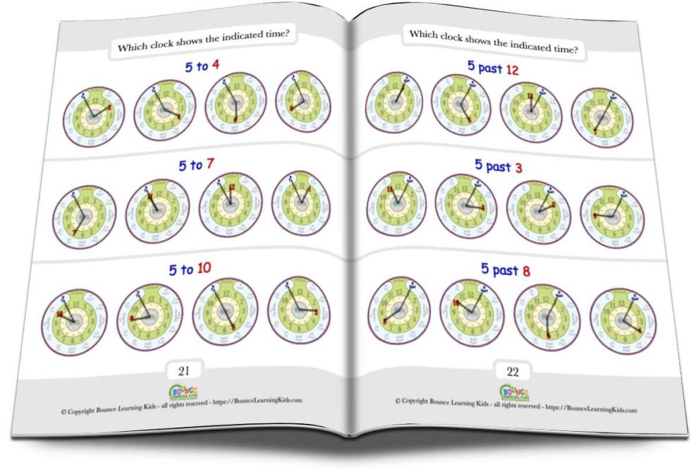 Learn to read an analog clock practice drills for all ages