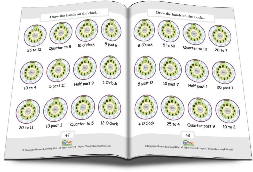 Learn to read an analog clock practice drills for all ages