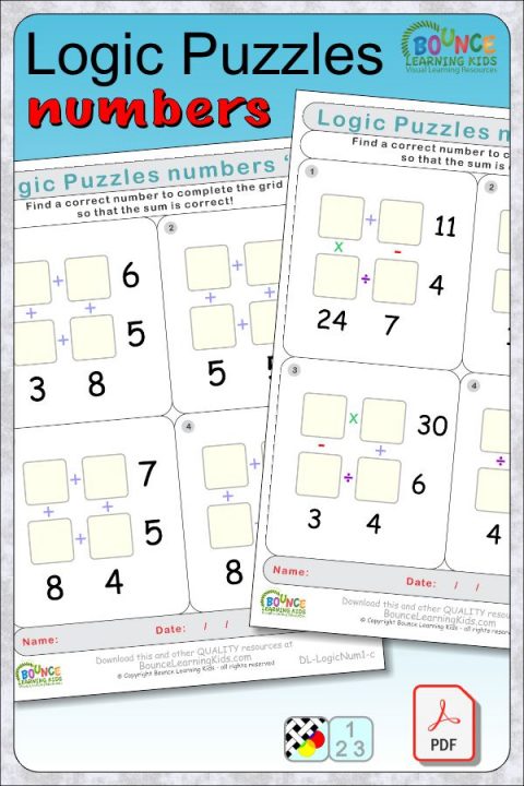  Logic Puzzles Numbers Solve Each Logic Puzzle