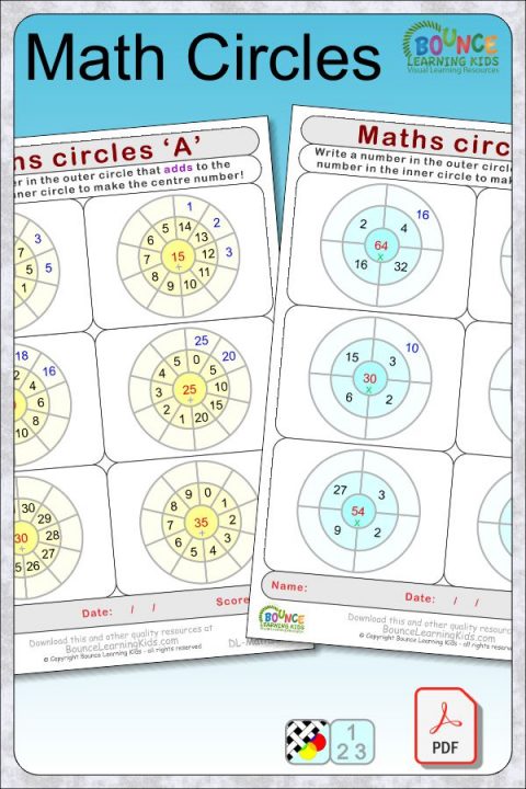 Fun Math Circles resources | Add Subtract Multiply Divide