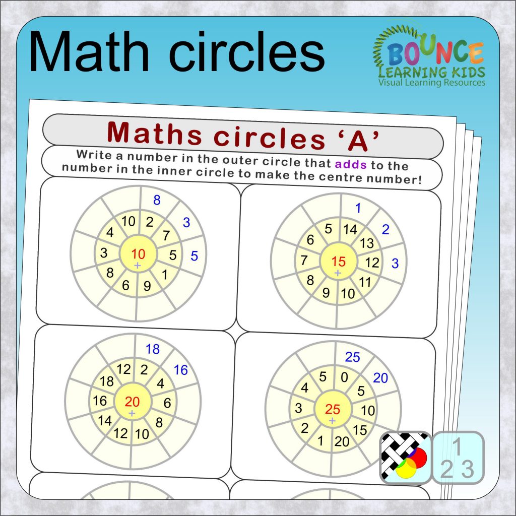 6 fun Addition Multiplication Fact Circles Worksheets