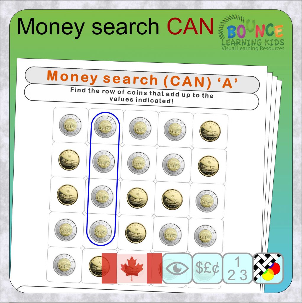 25 fun Money search Canada worksheets for download
