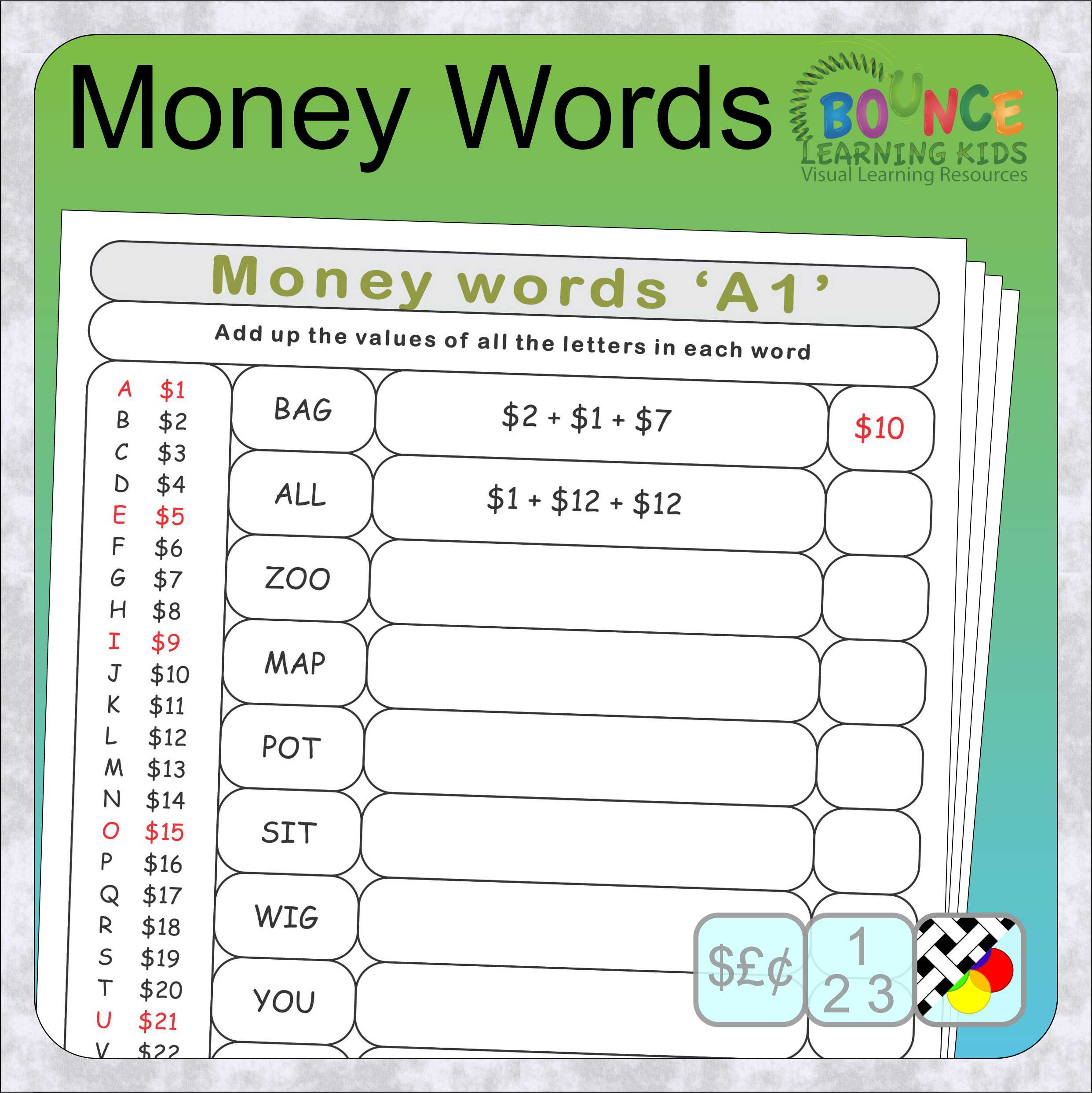 32 Fun Money Words Worksheets For Download