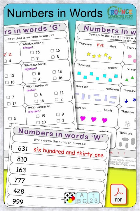 23 fun Numbers in words worksheets to download