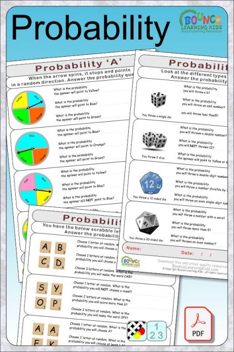 4 fun Probability worksheets to download