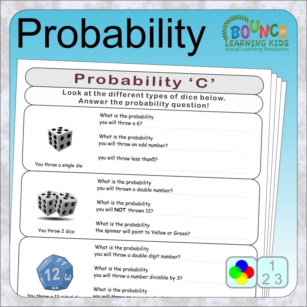 7 fun Probability worksheets to download