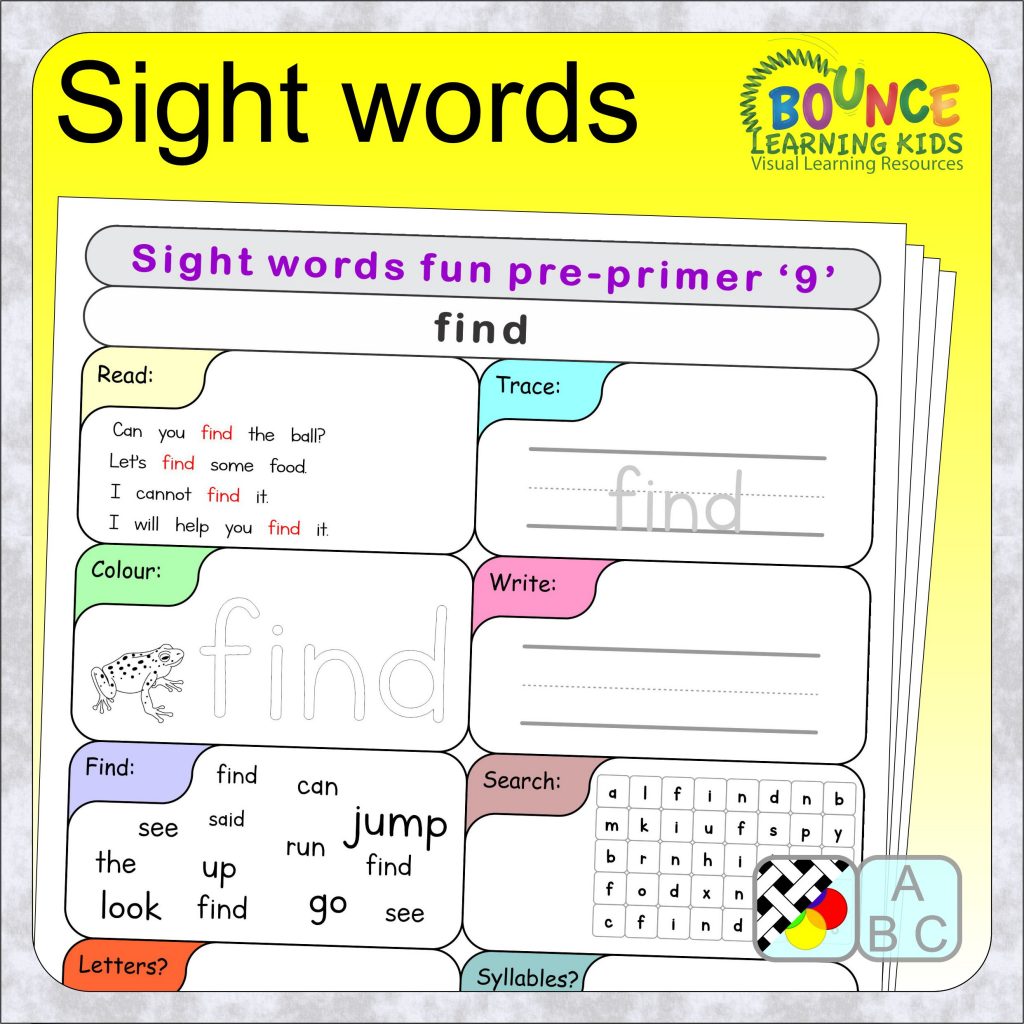 100s of fun Sight words worksheets to download