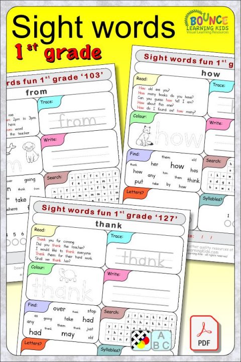 4 amazing Sight words packs to download