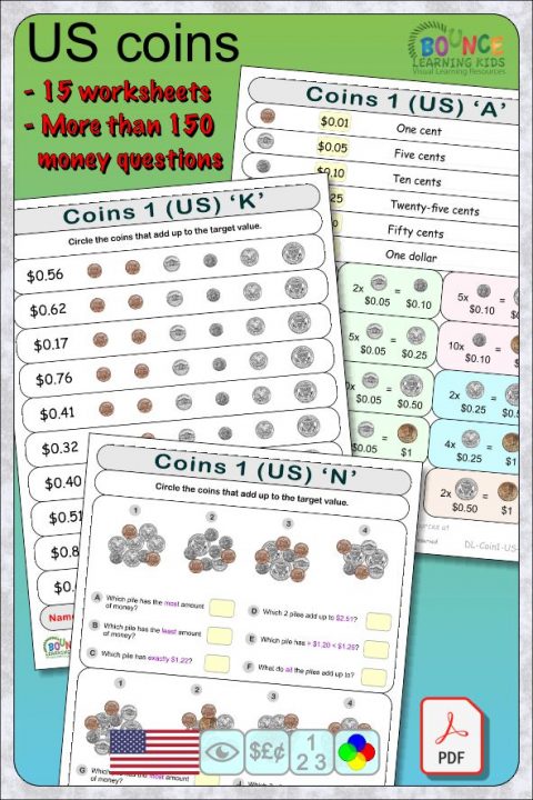 Have fun counting US coins printable & BOOM Learning