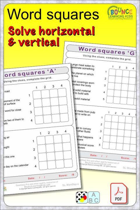 18 fun Word squares puzzles to solve